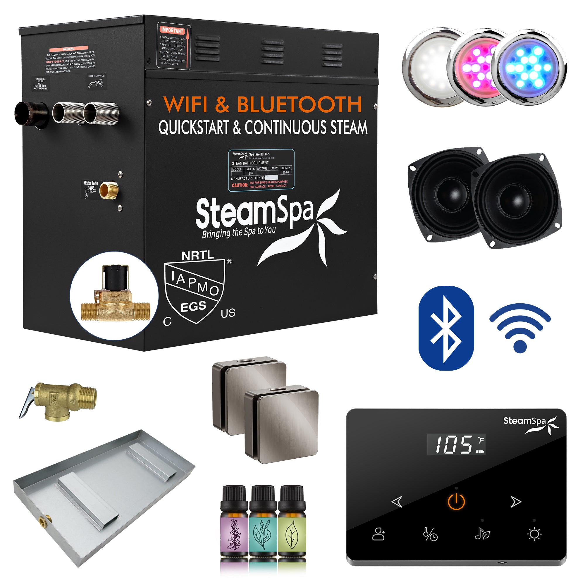 Complete Steam Shower Bundles | Generators, Controls & Accessories